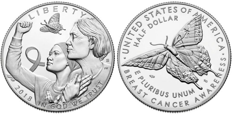 2018 Breast Cancer Awareness Half Dollar Commemorative Coin