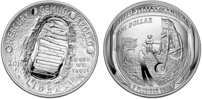 2019 Apollo 11 50th Anniversary Silver Dollar Commemorative Coin